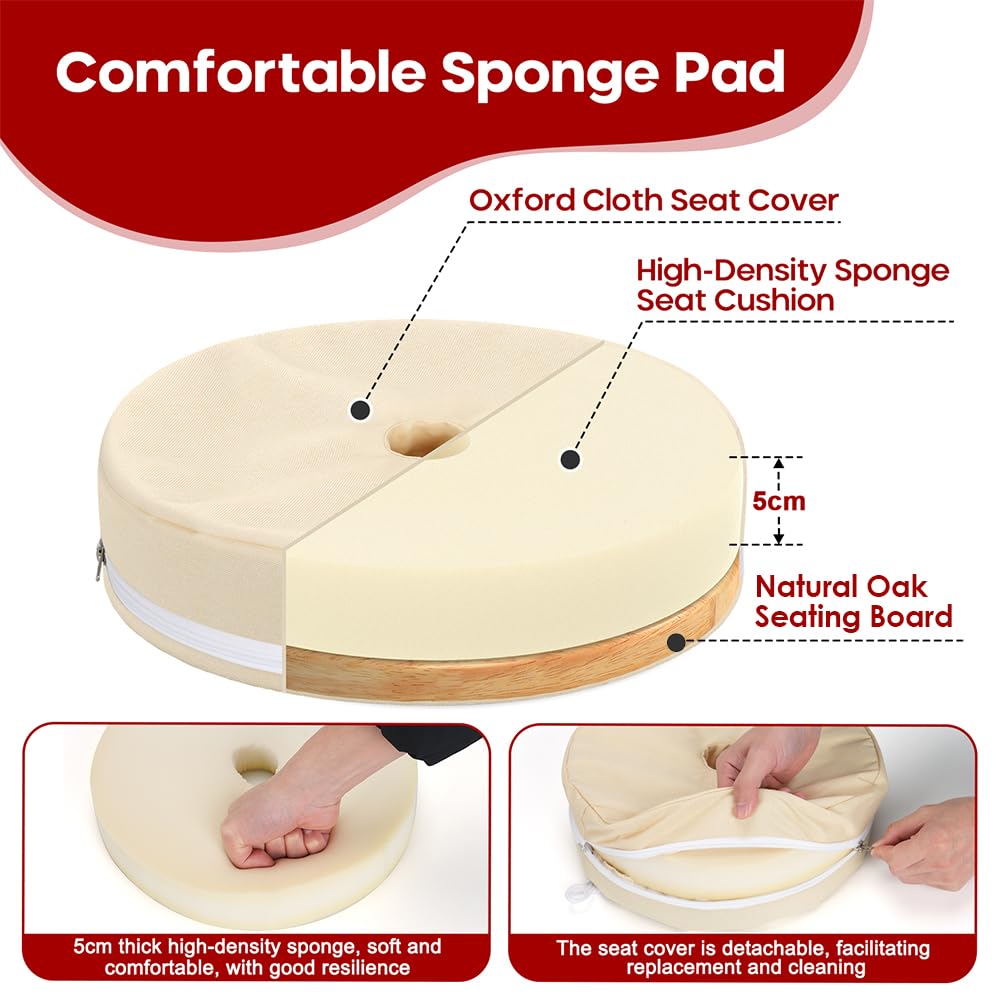 Snapklik.com : Fologtoo Zipline Seat For Kids And Adults, Round Wooden ...