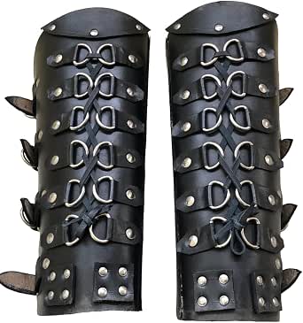 Amazon.com: Medieval Pair of Bracers Gauntlet Knight Arm Guards Leather ...