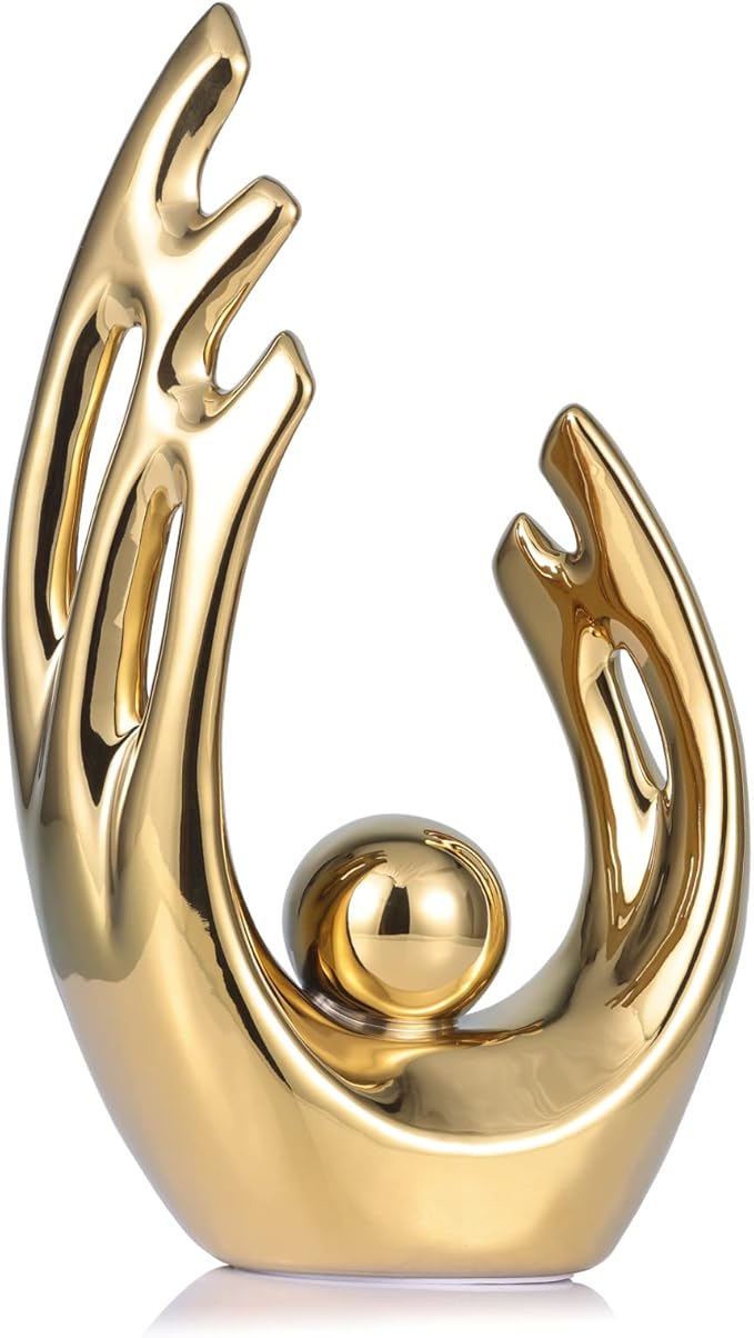 Amazon.com: 12" H Gold Aesthetic Room Decor Accent, TV Stand Funky ...