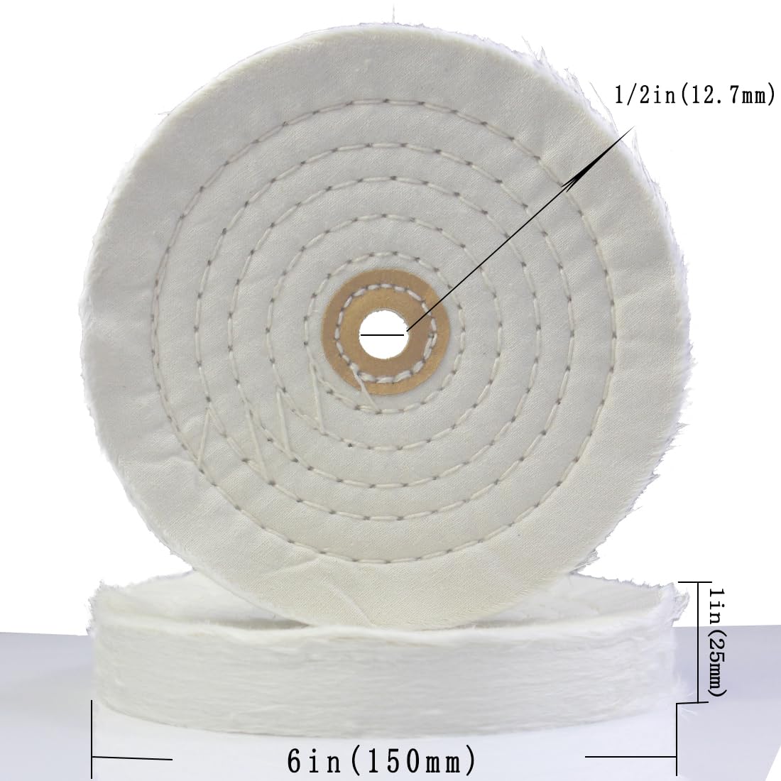 Snapklik.com : 6 70 Ply Cotton Buffing Wheel - 1/2 Arbor Premium Cloth ...