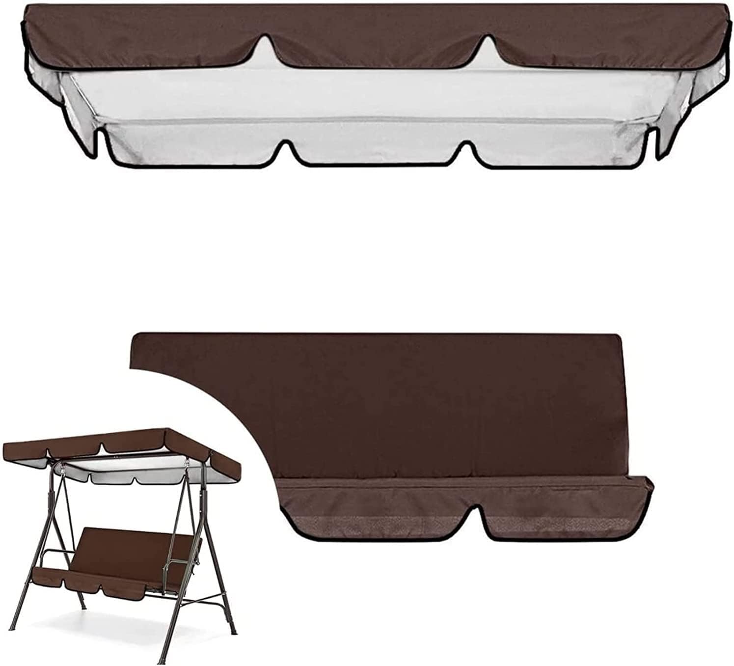 Amazon.com : Waterproof Sun Shade 2/3 Seater Patio Swing Cover ...