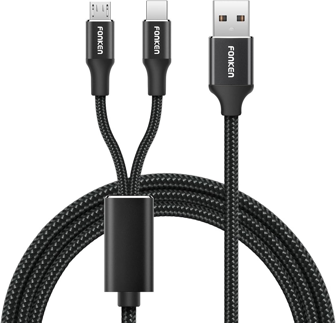 Amazon.com: Multi Charging Cables, FONKEN 2-in-1 Micro USB & Type-C ...