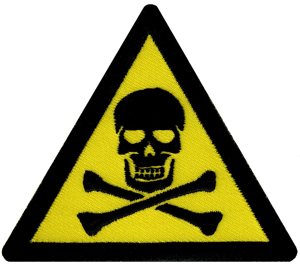 Amazon.com: Poison Sign Embroidered Patch Skull Warning Sign Iron-on ...
