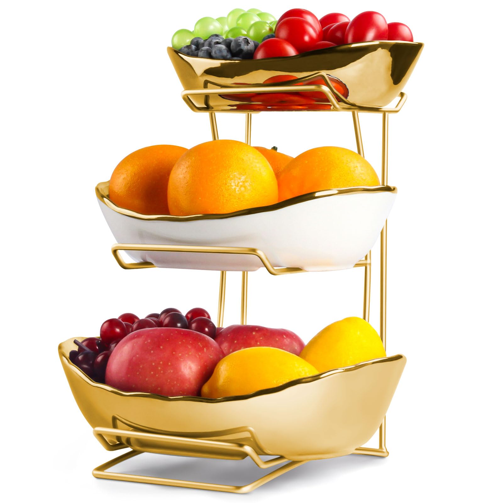 Amazon.com: Fruit Bowl for Kitchen Counter, 3 Tier Fruit Basket for ...