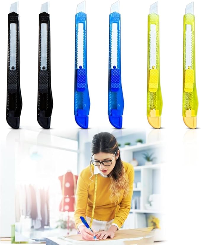 6-Pack Utility Knives, Box Cutter Set - Retractable Box Cutter, Multi ...
