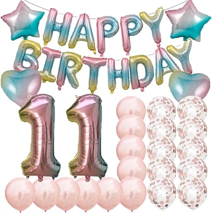 Amazon.com: ZSNWGZ Sweet 11th Birthday Decorations Party Supplies ...