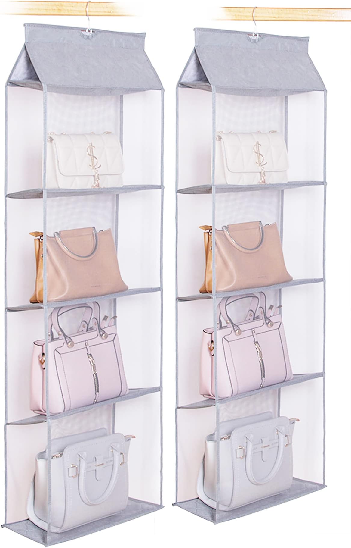 Amazon.com: Wisdomcreate 2pcs 8 Pockets Hanging Purse Handbag Organizer ...