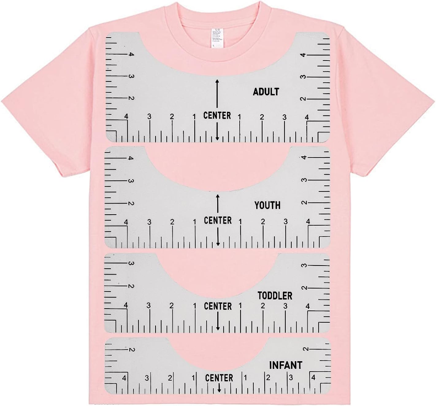 T-Shirt Alignment Ruler Tools, Lucywey 4 pcs PVC T Shirt Ruler Guide ...
