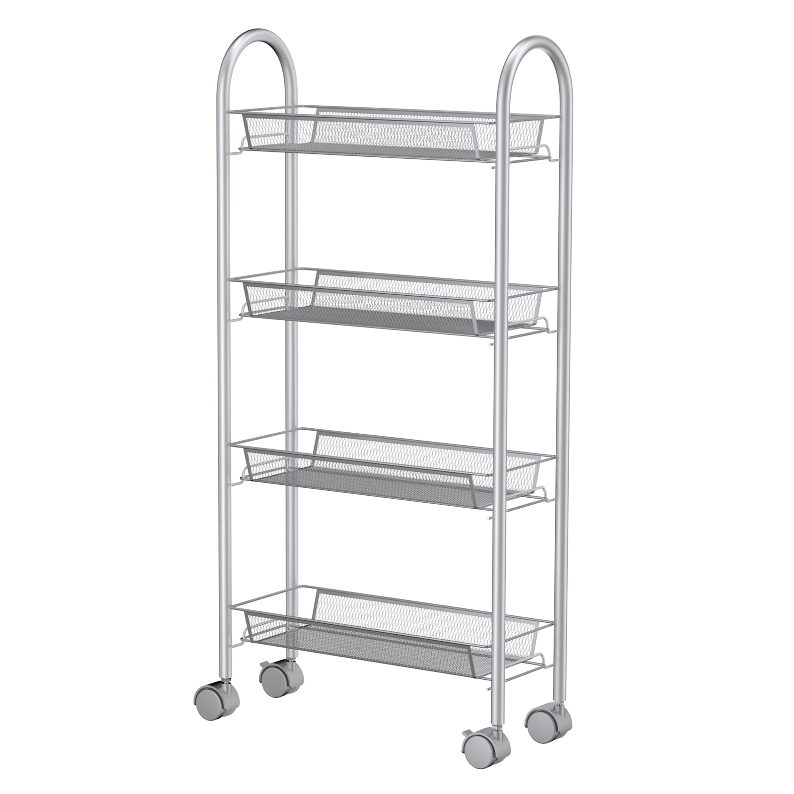 Buy SINGAYE 4 Tier Slim Rolling Cart Kitchen Storage Organizer Mesh ...