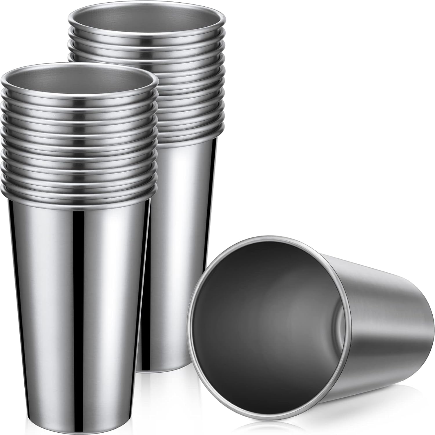 Mimorou - 20 tazas de acero inoxidable de 24 onzas, vasos de metal irrompibles, irrompibles ...