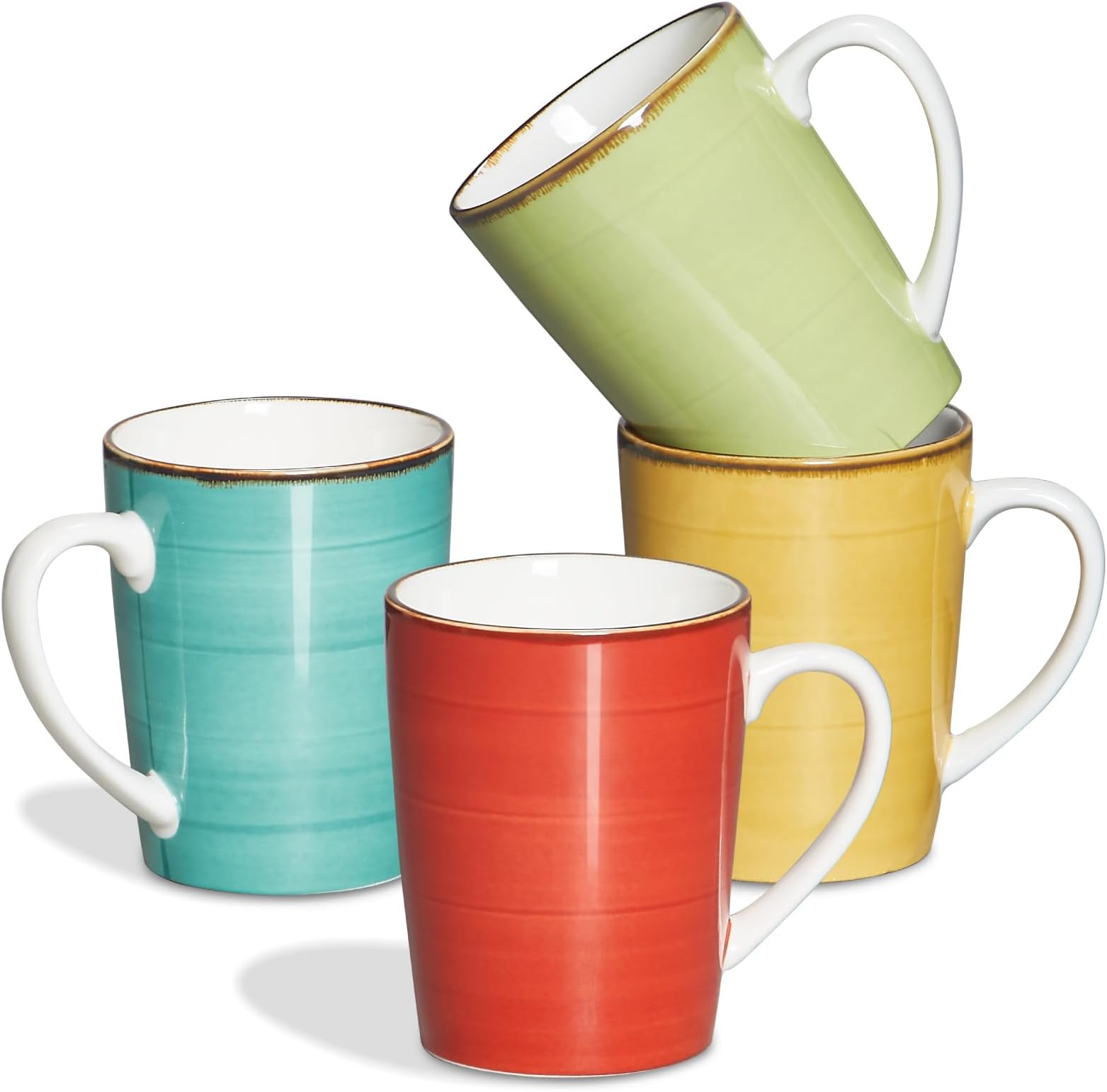 Amazon.com: Francois et Mimi, Set of 6 Large 16 Ounce Ceramic Coffee ...