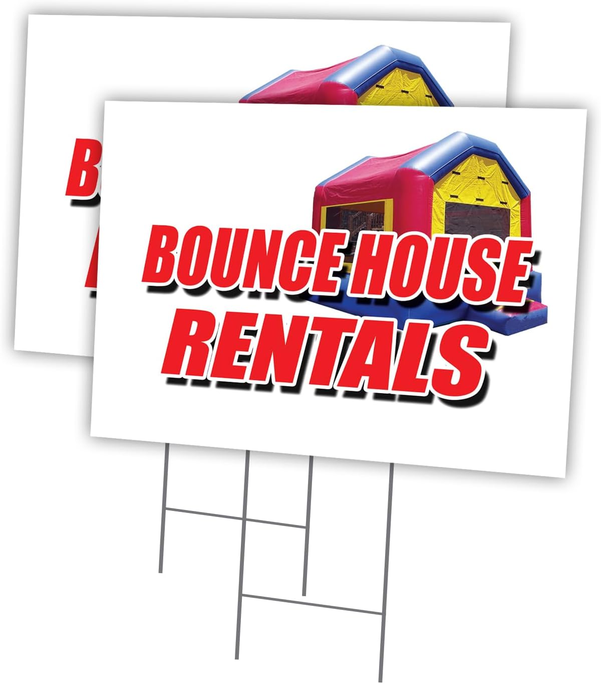 Amazon.com: Bounce House RENTALS 2 Pack of 12" x 16" Yard Sign & Stake ...