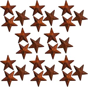 Amazon.com: GSHLLO 35 Pcs Small Metal Rusty Stars Rustic Barn Stars ...