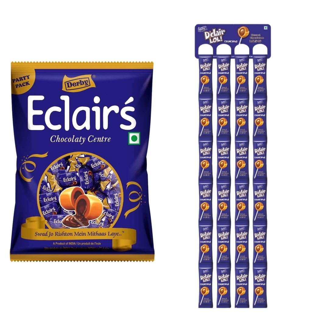 Derby Dclair Lollipop Cruncheez/Caramel Lollipop Chocolatee Center ...