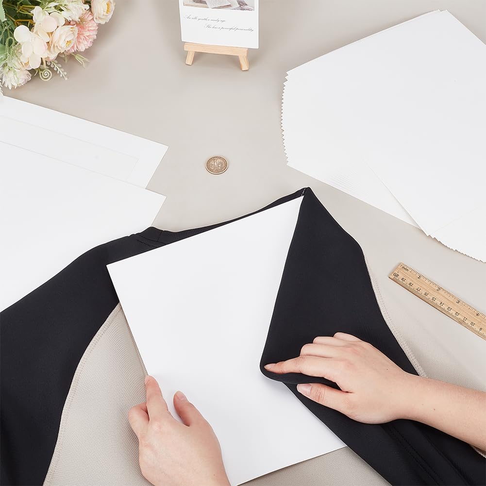 Snapklik.com : BENECREAT 30 PCS White Rectangle Cardboard Shirt Inserts