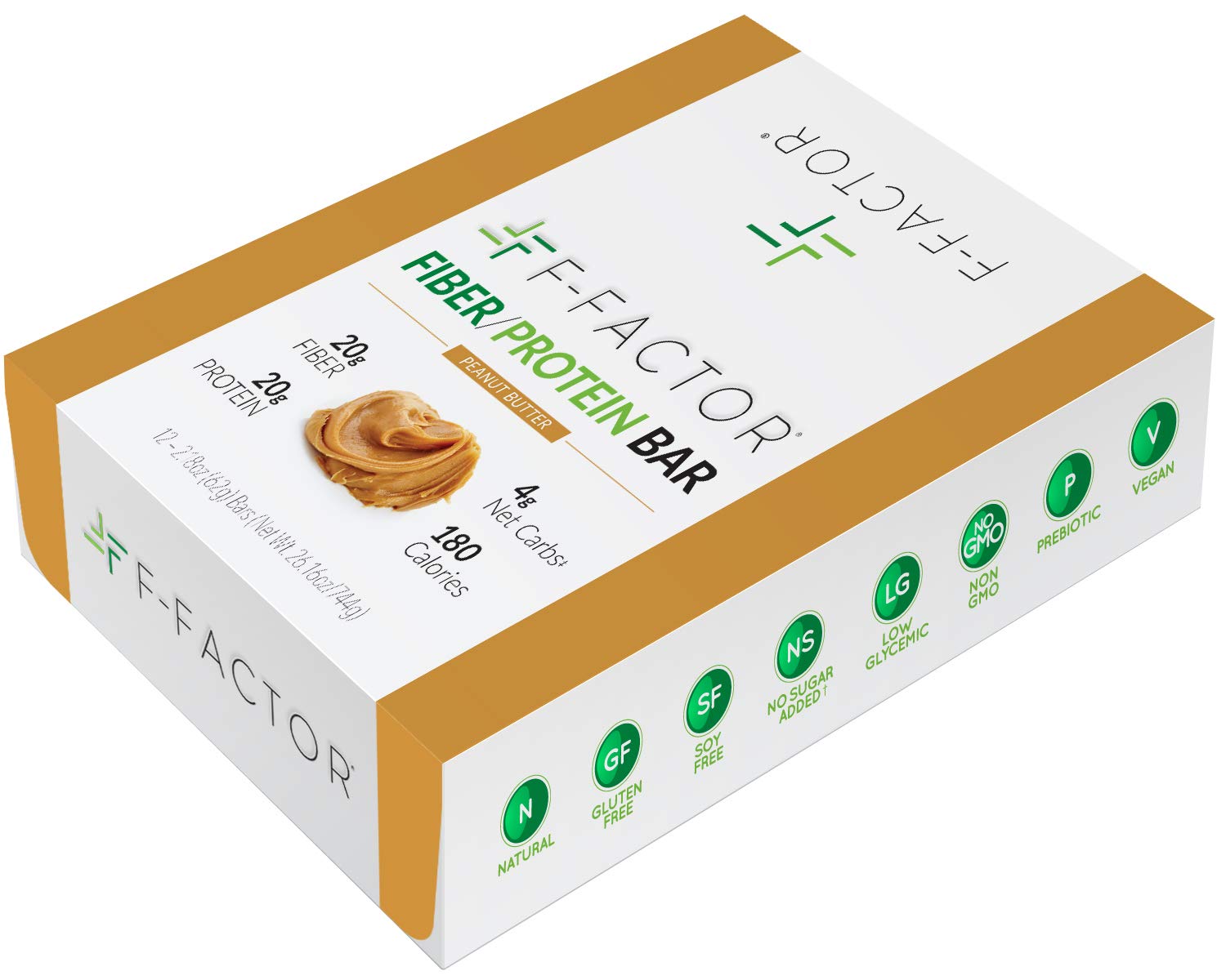 Amazon.com : F-Factor Peanut Butter Protein Fiber Bars, 12 Count, Low ...