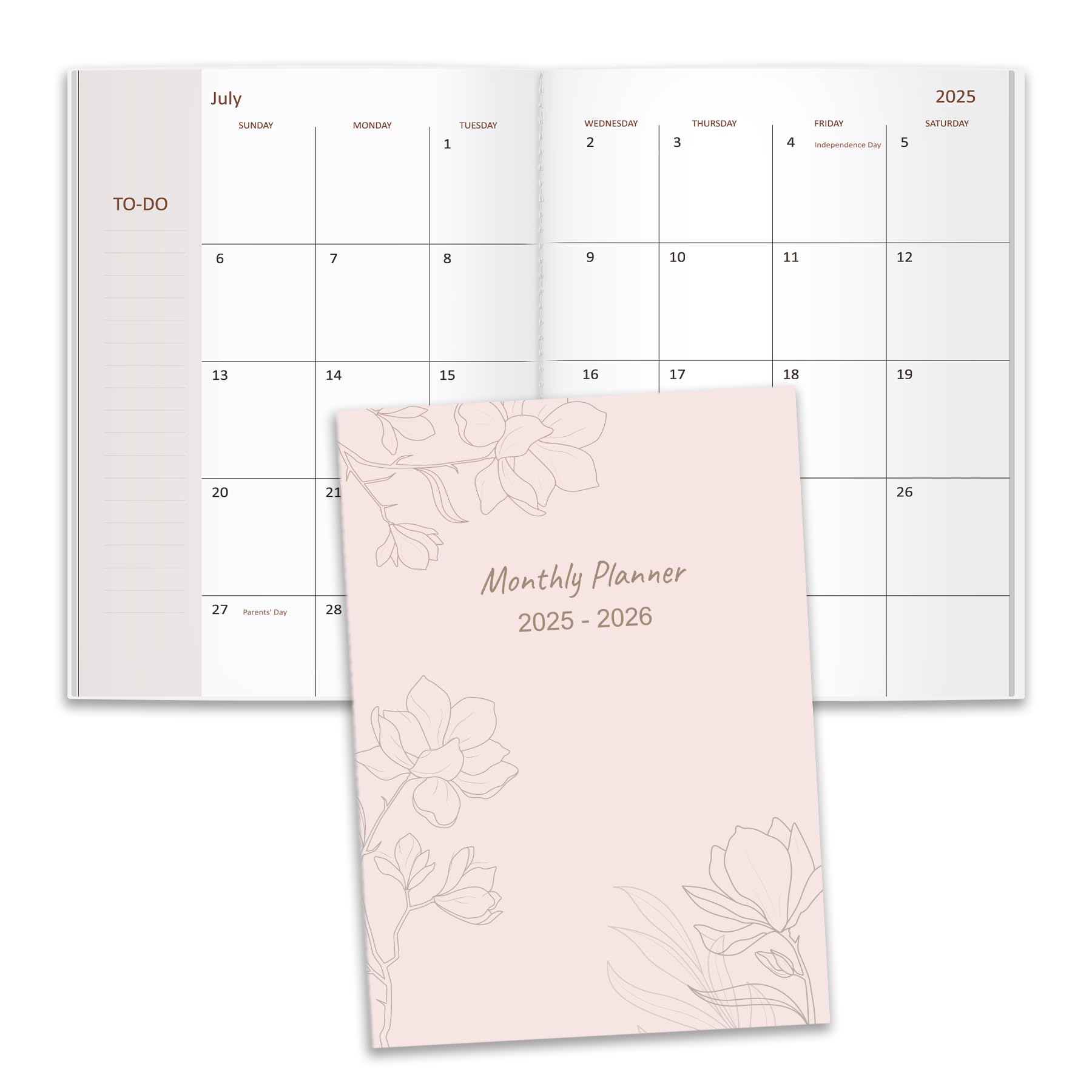 Swiss Dot Work Shirts 2025-2026 Monthly Planner - 18 Month Calendar ...