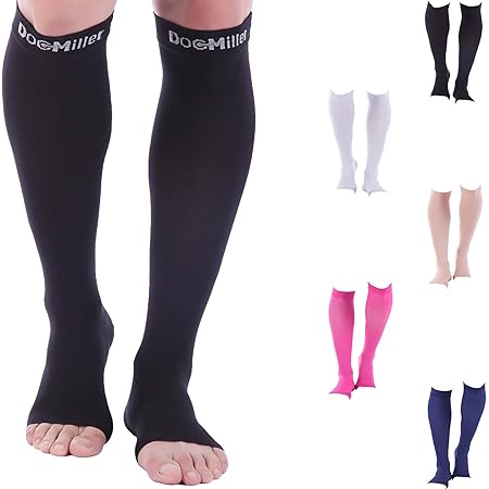 Amazon.com: 3Pairs Copper Open Toe Toeless Compression Socks(15-20mmHg ...