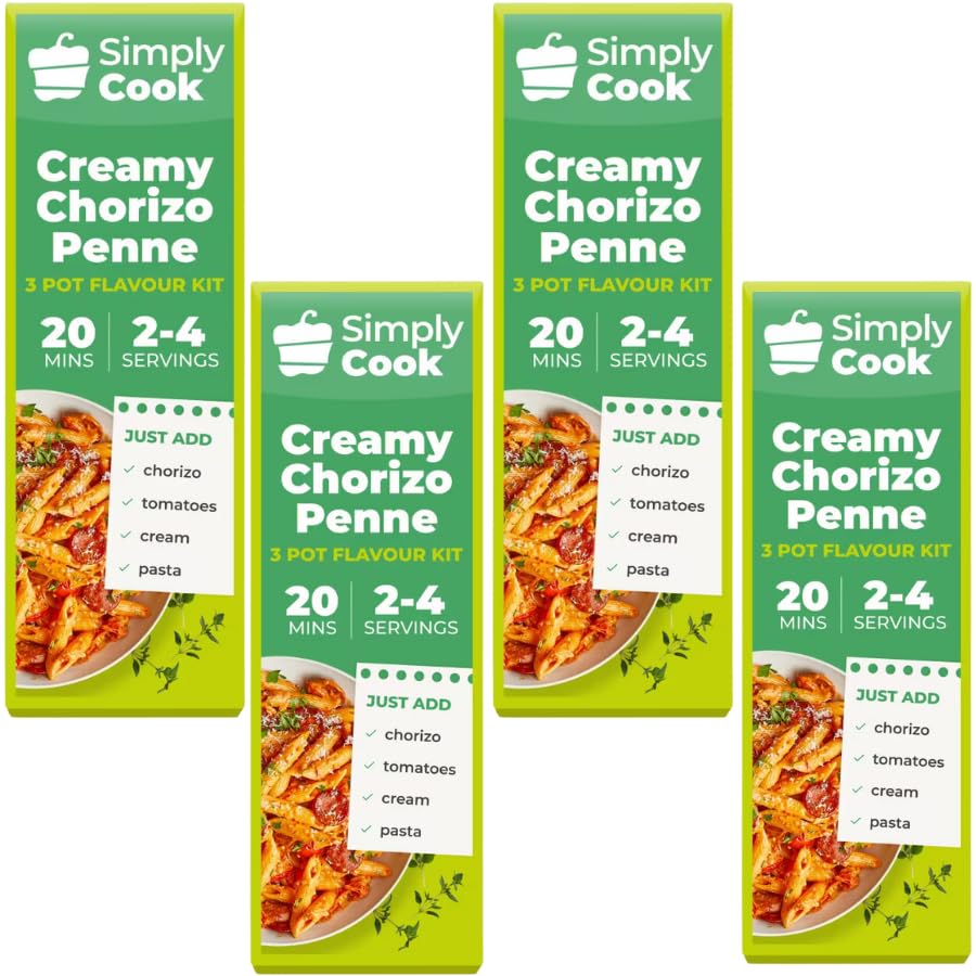 Meal Kit with Simply Cook Creamy Chorizo Penne Recipe Kit 39g - 4 Pack ...