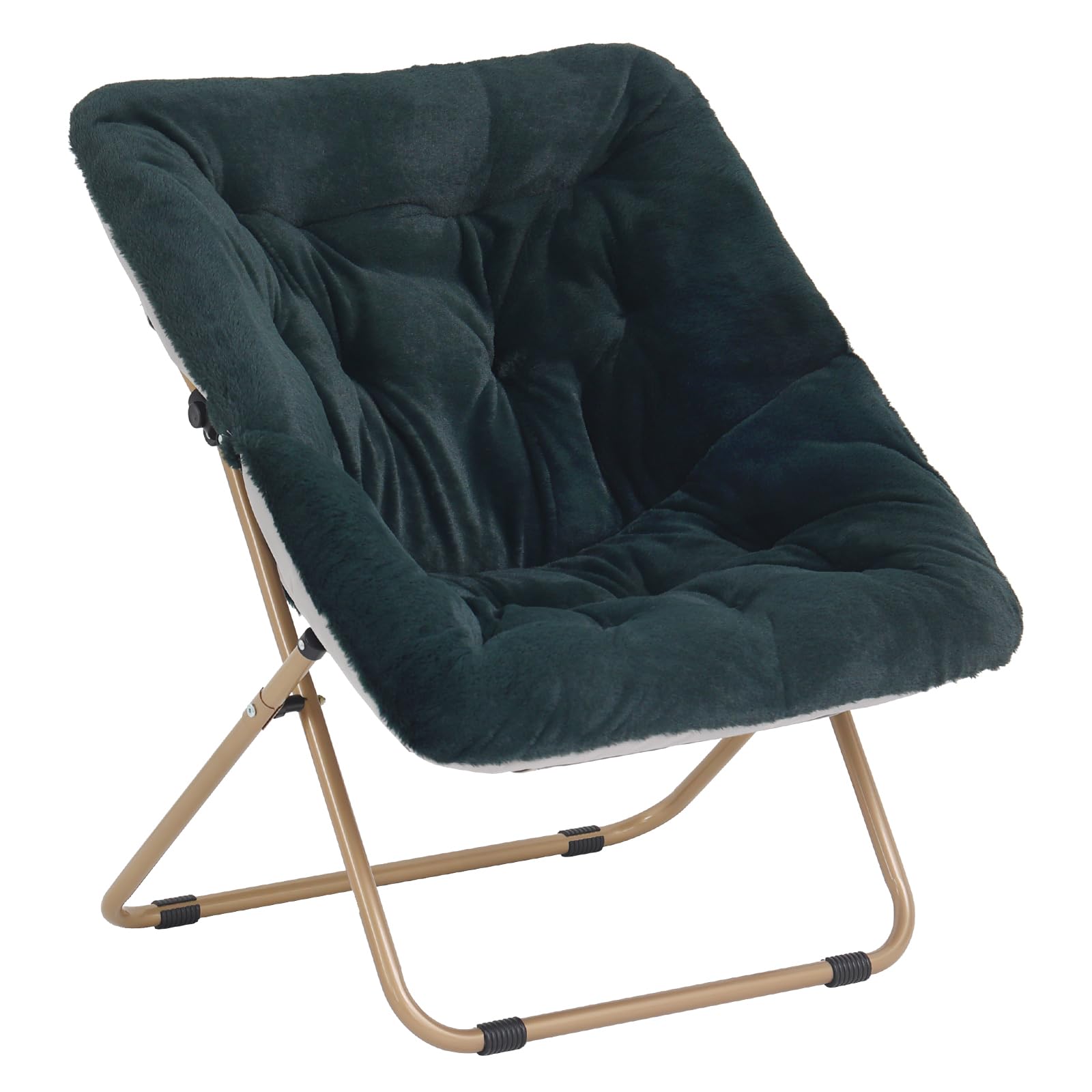 Givjoy Comfy Saucer Chair with Ottoman, Oversized Folding Faux Fur ...