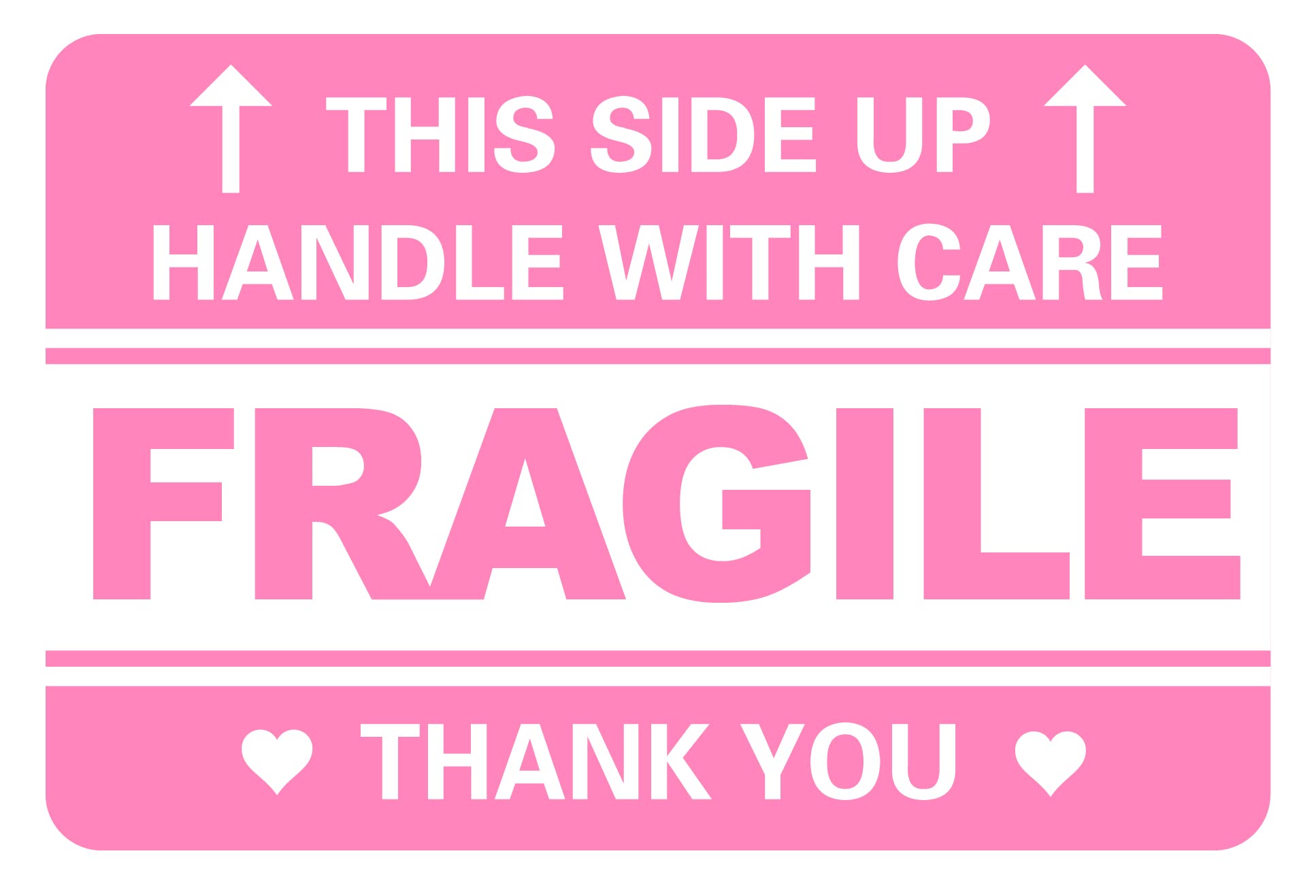 Amazon.com : Fragile Sticker,2x3 inch 100pcs Cute Pink Fragile Shipping ...