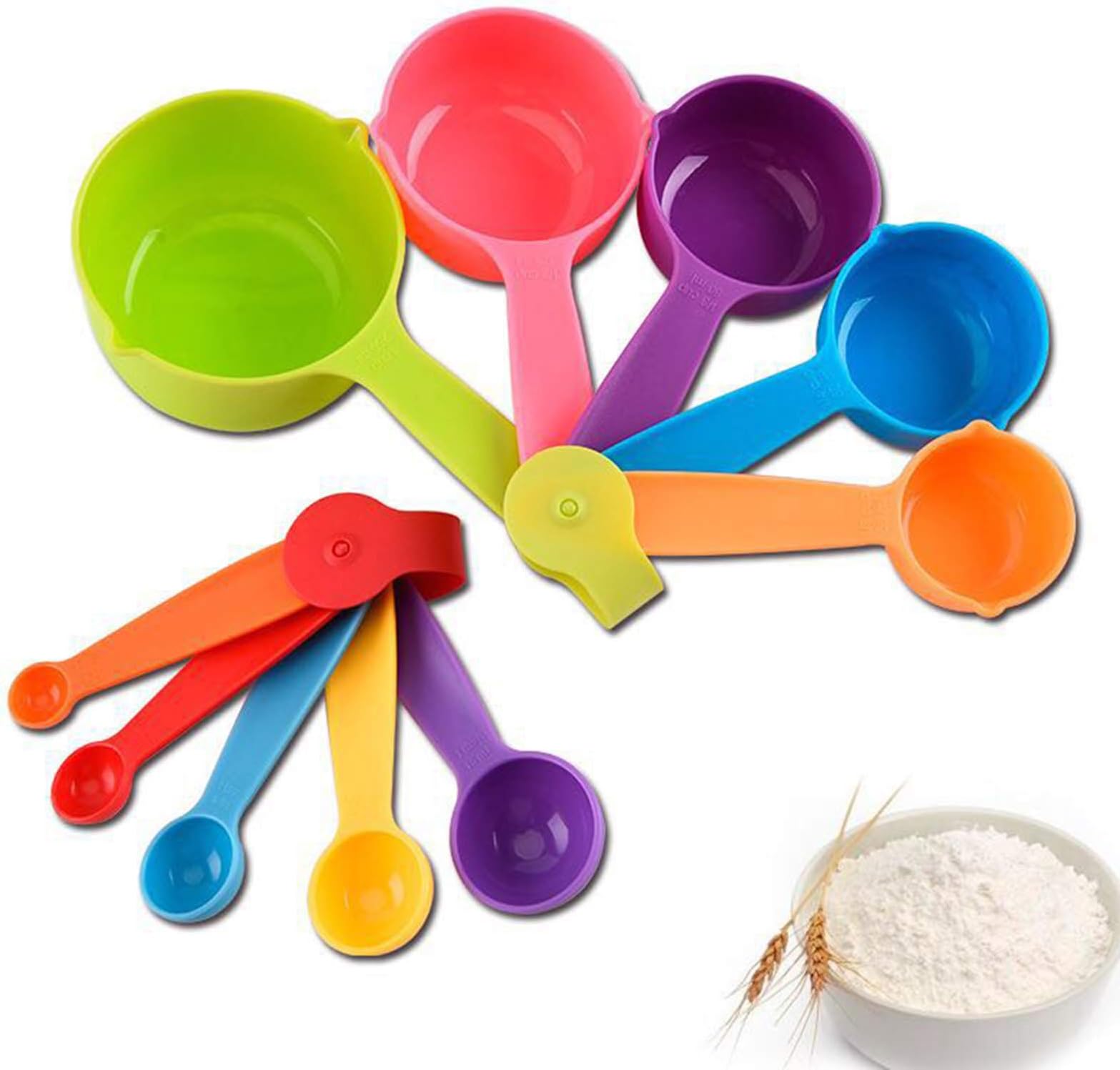 Amazon.com: 20 Pieces Plastic Colorful Kids Measuring Cup Spoons for ...