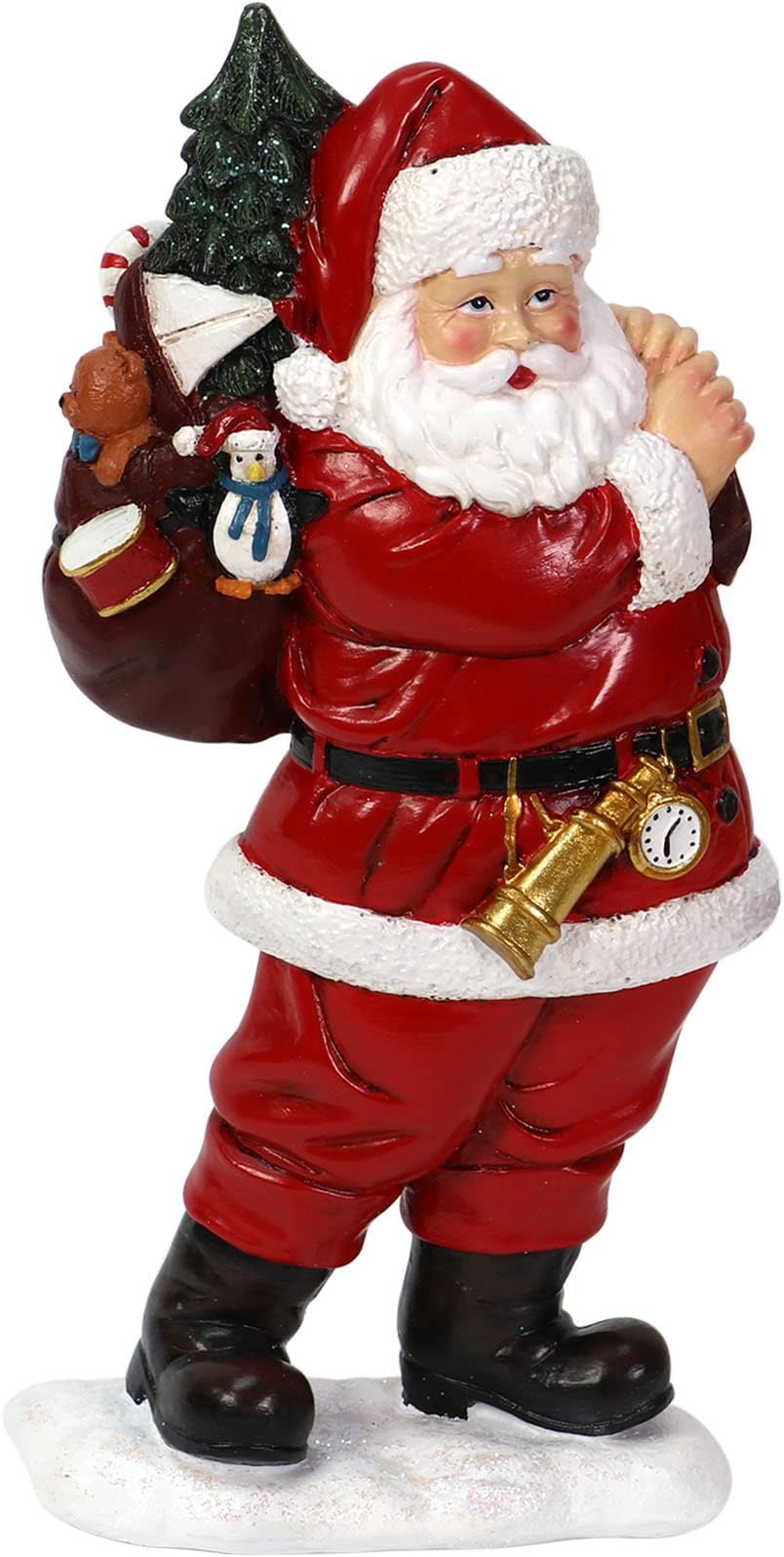Amazon.com: RAZ Imports Glittered Resin Santa Figure (Red) : Home & Kitchen
