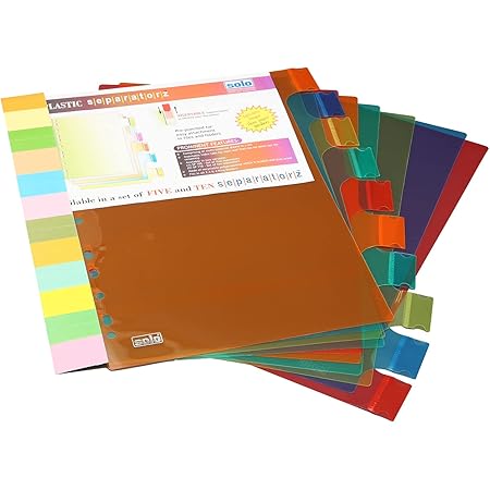 DishanKart File Separator/Divider (Set of 10) A4 - Multi-Color, 11 Hole ...