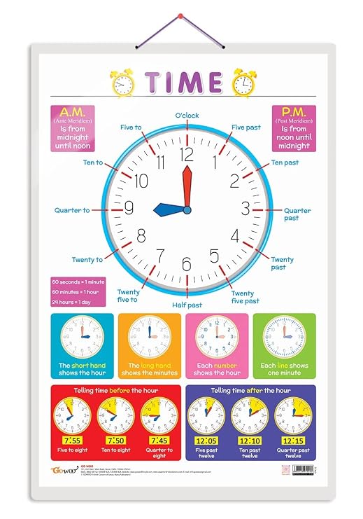 GO WOO TIME Educational Poster for Preschool Kids Classroom Study ...