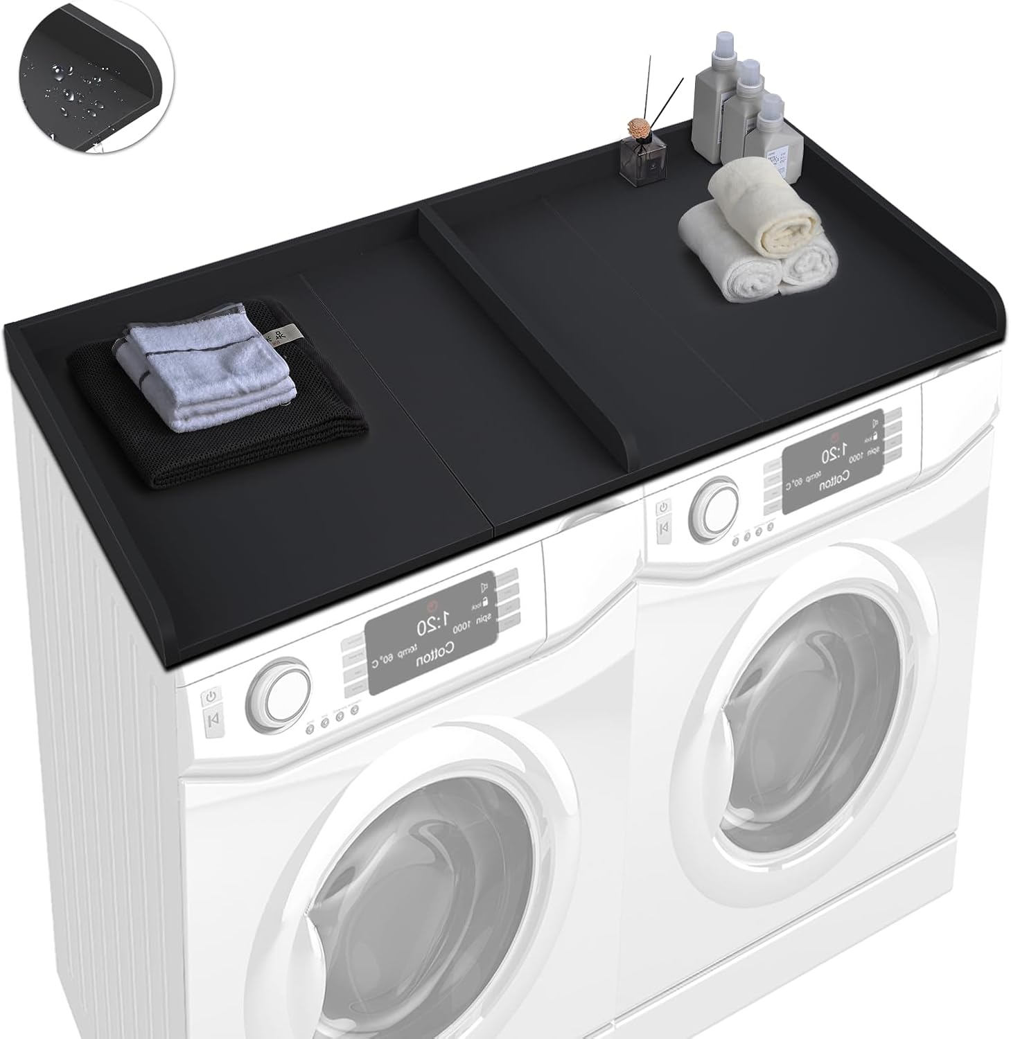 Amazon.com: EQLOO Washer Dryer Countertop with Edge, 54" x 27.5 ...