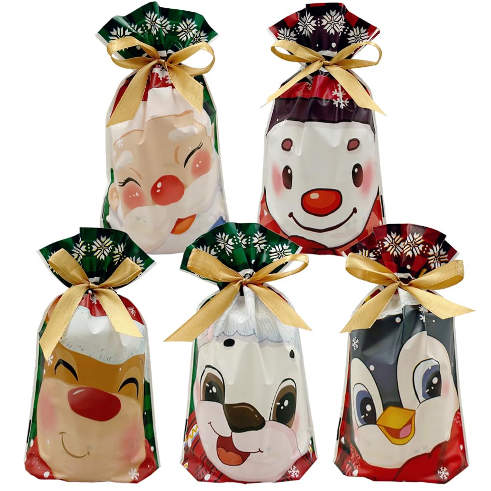 Amazon.com: VIFOME 25 Pcs Christmas Party Favor Bags Santa Claus Gift ...