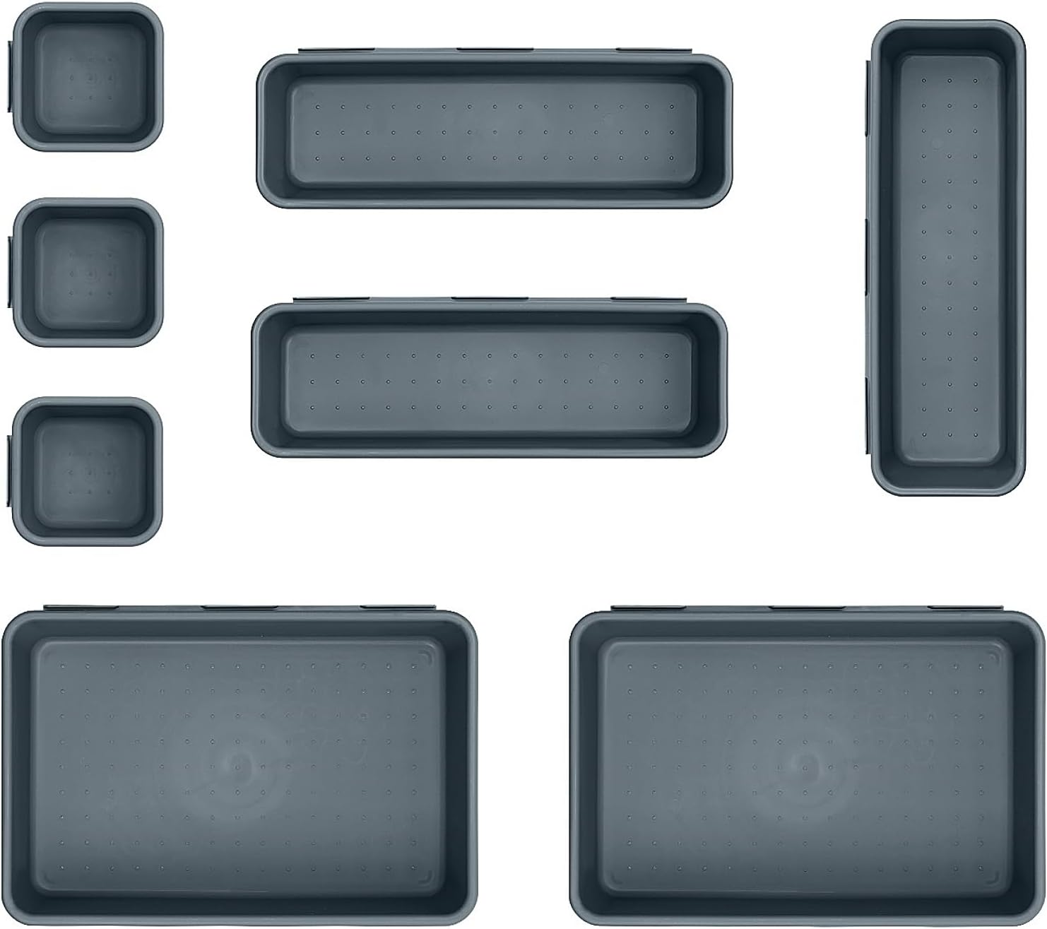 Mutsitaz 8 Pcs Interlocking Drawer Organiser Plastic Storage Trays ...