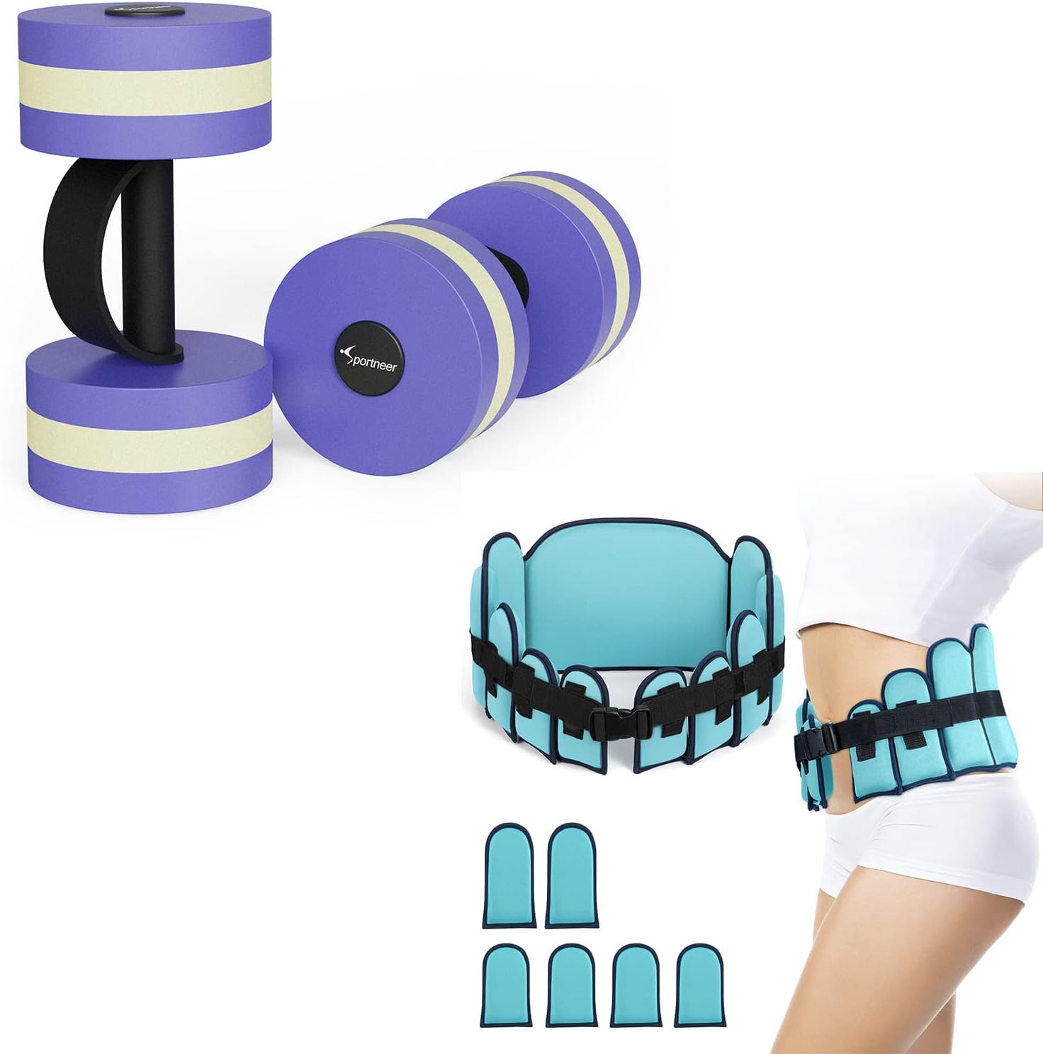 Amazon.com : Water Weights with Aqua Float Belts : Sports & Outdoors