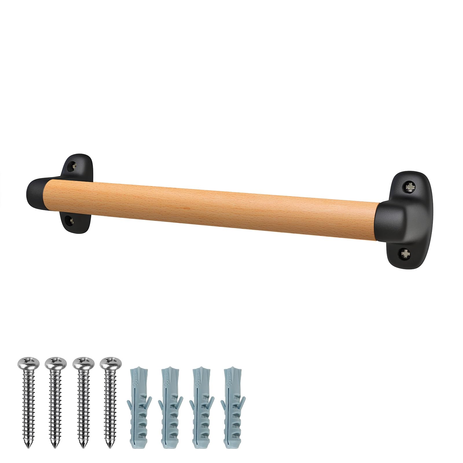 SELEWARE 12 inch Wood Handle Playground Safety Handle Wood Grab Bar ...