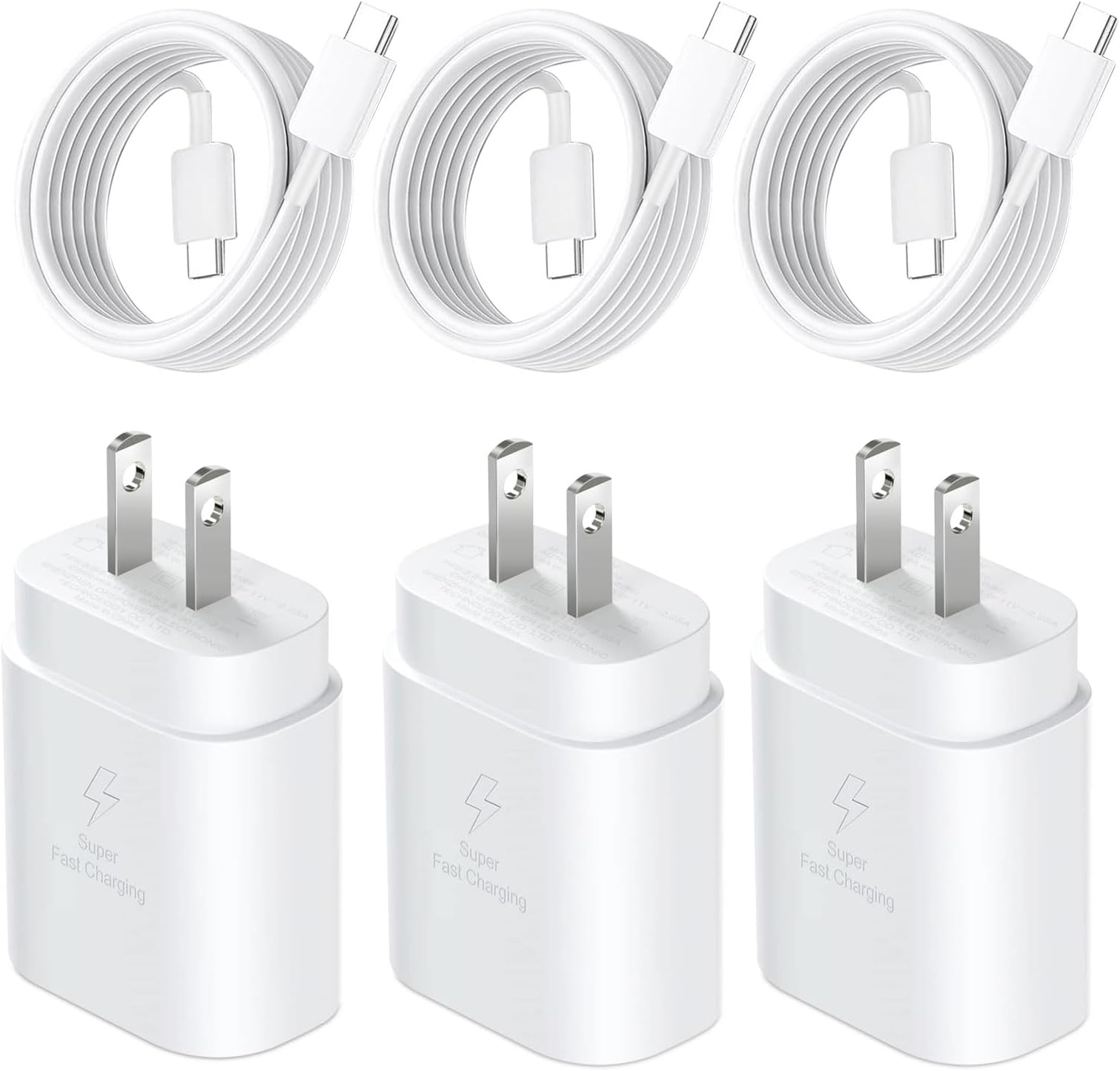 Amazon.com: Type C Charger Fast Charging, 3 Pack USB C Android Phone ...