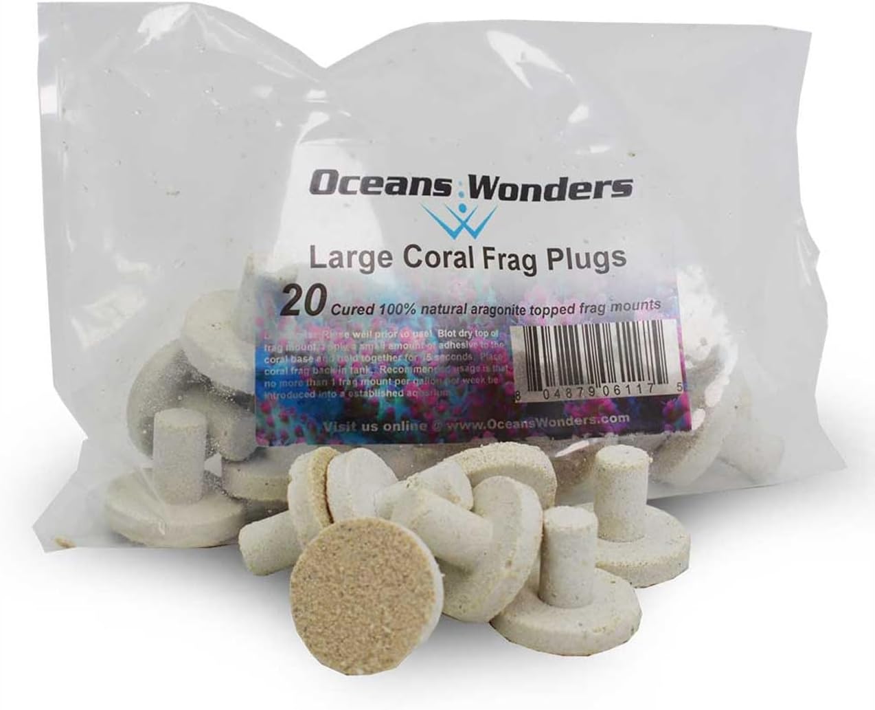 Amazon.com : Oceans Wonders Ceramic Natural White Coral Frag Plugs 30 ...