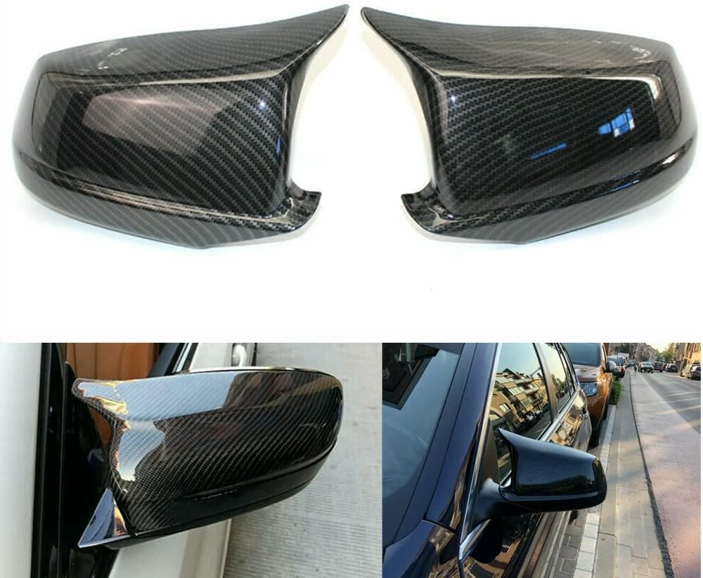 Amazon.com: New Pair of Horn shape Carbon Fiber Style Look Mirror Cover ...