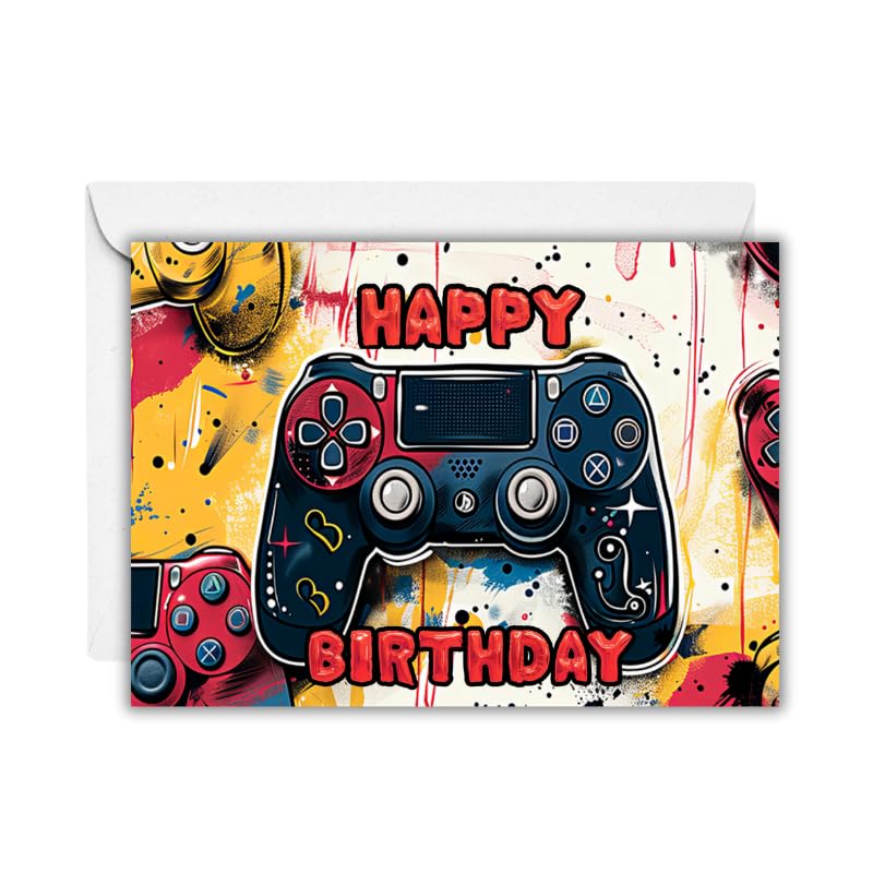 Amazon.com: Gaming Birthday Card for Boys – Cool Video Game Controller ...
