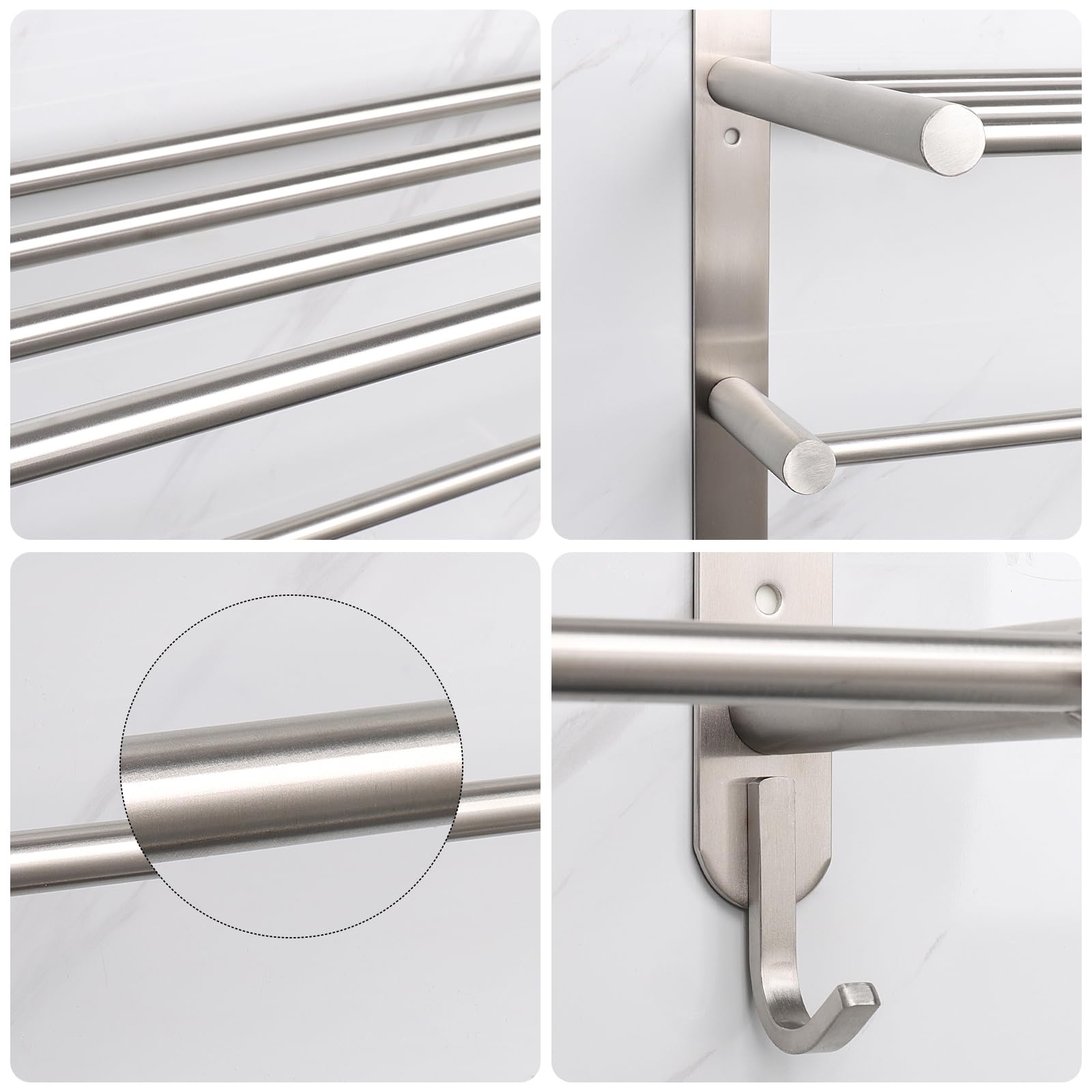 NearMoon Bathroom 3 Tier Towel Shelf-Premium SUS304 Stainless Steel ...