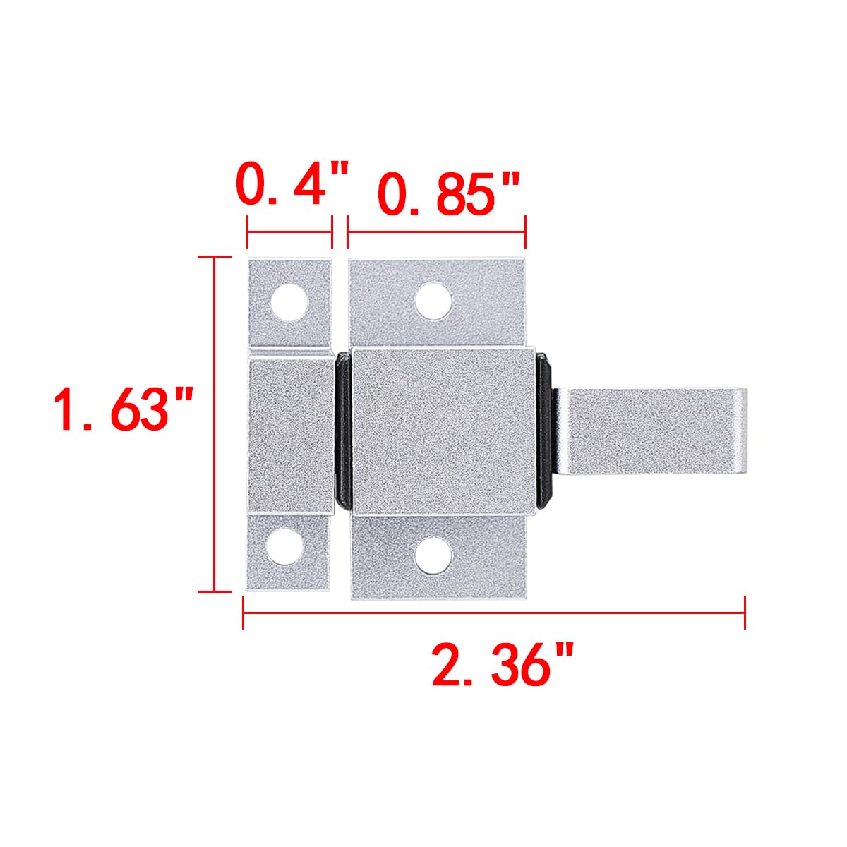 Snapklik.com : 2 Packs Self-Closing Gate Latches, Silver Spring Door ...