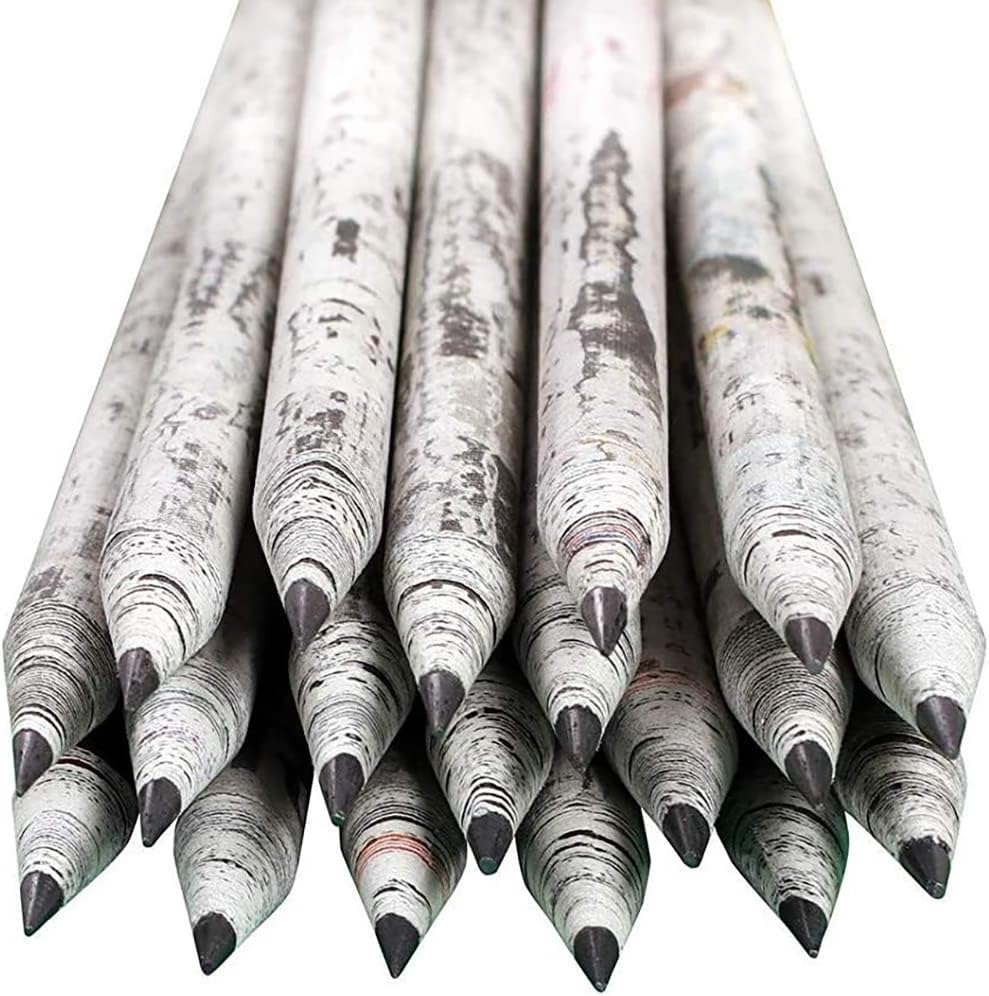 Amazon.com : St@llion HB Pencils Newspaper Print Recycled Pencils, Wood ...