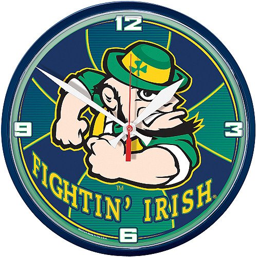 NCAA 2215581 Notre Dame Round Wall Clock, 12.75" : Amazon.in: Sports ...