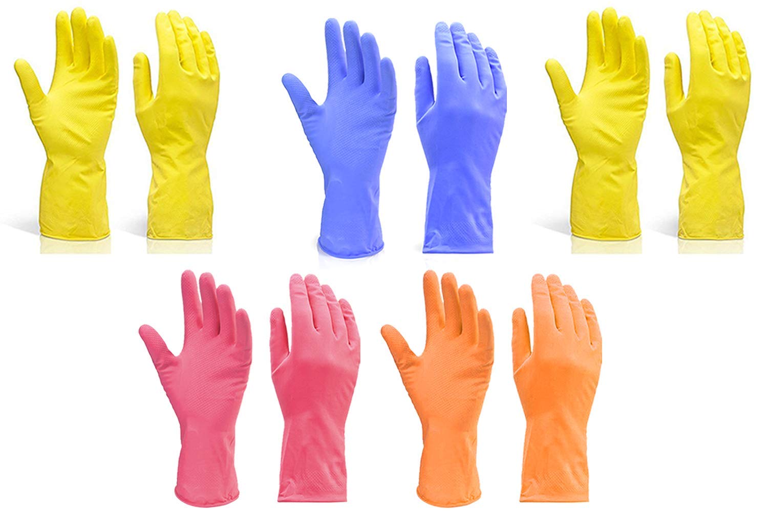 MorningVale Cleaning Gloves Reusable Rubber Hand Gloves, Stretchable ...
