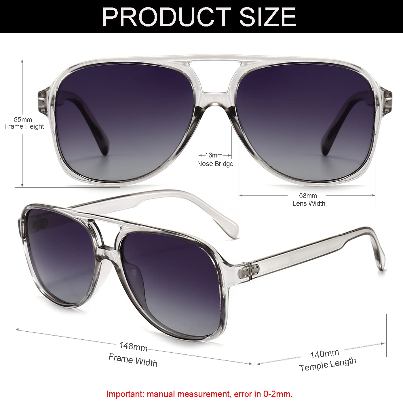 Snapklik.com : NIDOVIX Polarized Classic Vintage Aviator Sunglasses For ...