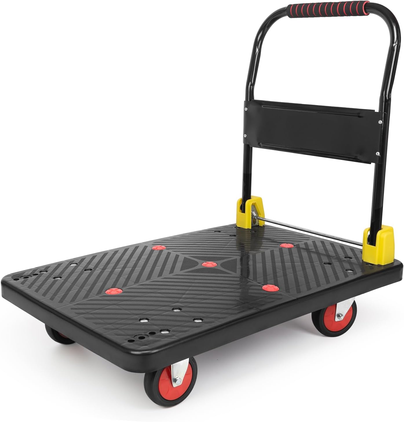 400kg capacity Platform Truck Heavy Duty Trolley with 2 bungee cords ...