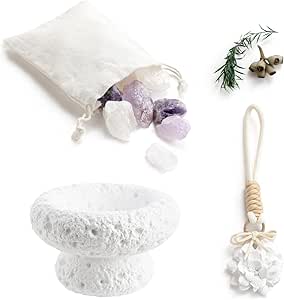 Amazon.com: Ling's Moment Salt Lamp Diffuser, Natural Crystals Stones ...