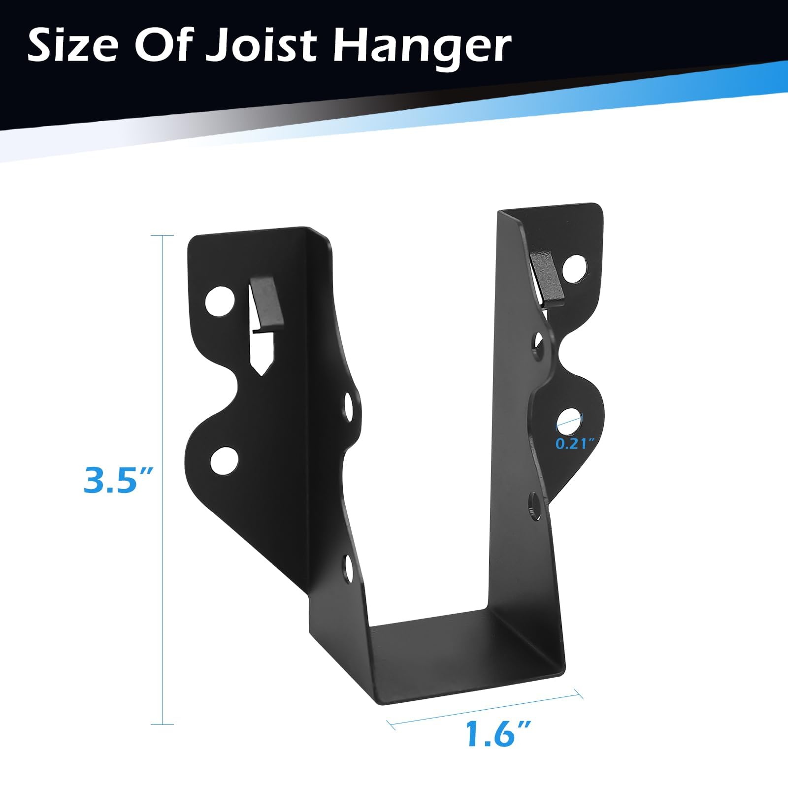 Snapklik.com : 48 Pcs 2x4 Joist Hanger,Q235B Steel Black Powder Coated ...