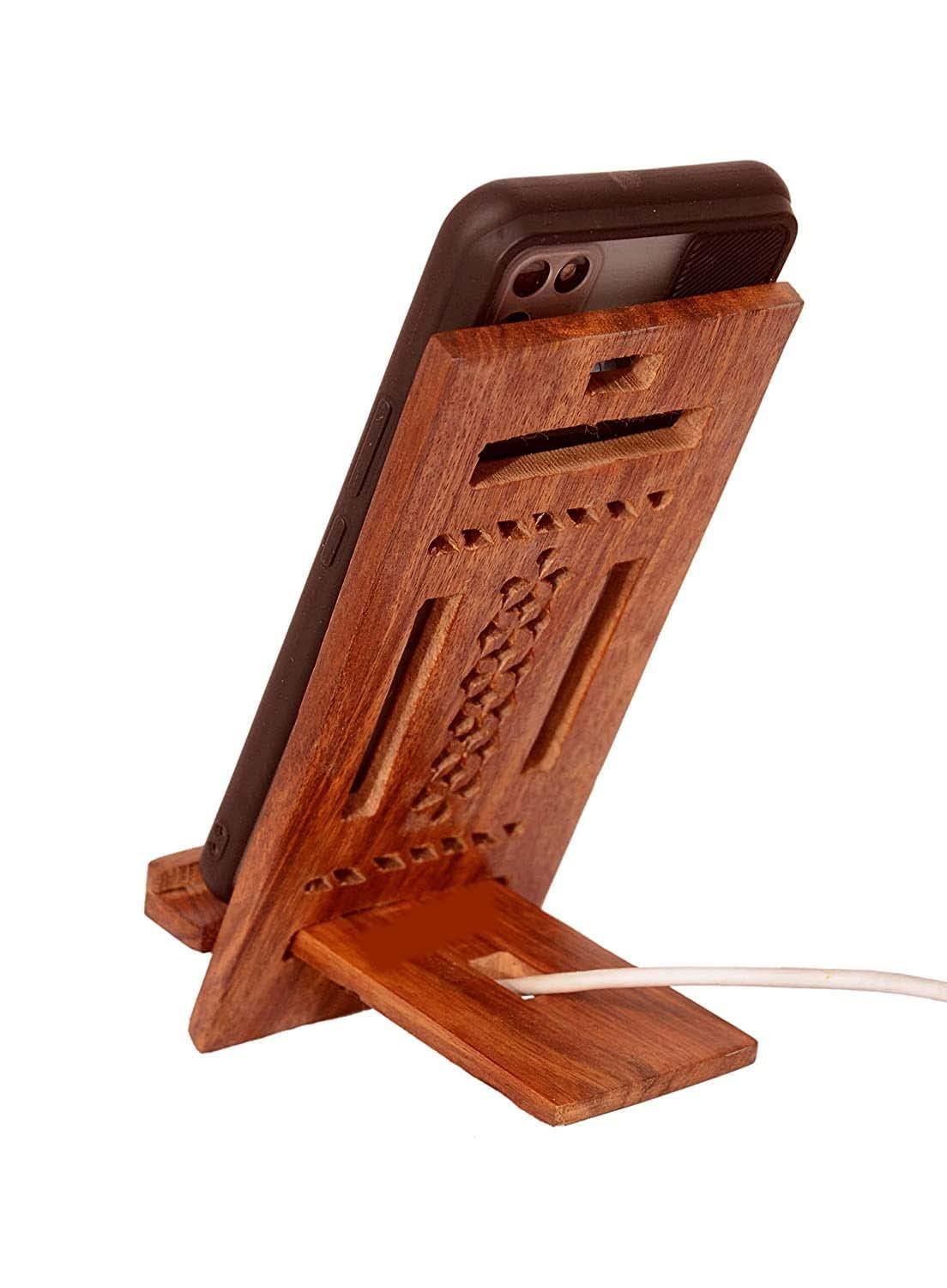 Jtku Handicraft01 Wooden Sheesham Mobile Phone Stand/Cell Phone Stand ...