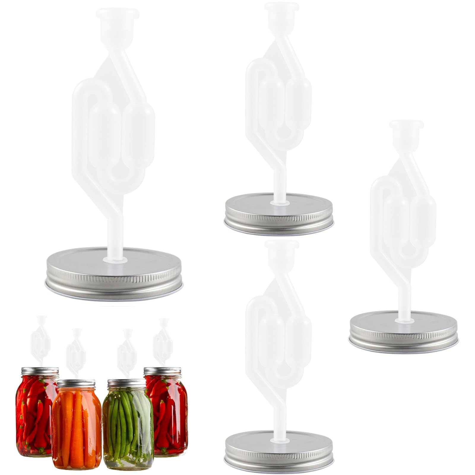 Amazon.com: LYDODOKA 4 Pack Fermenting Lids with Silicone Ring, Mason ...