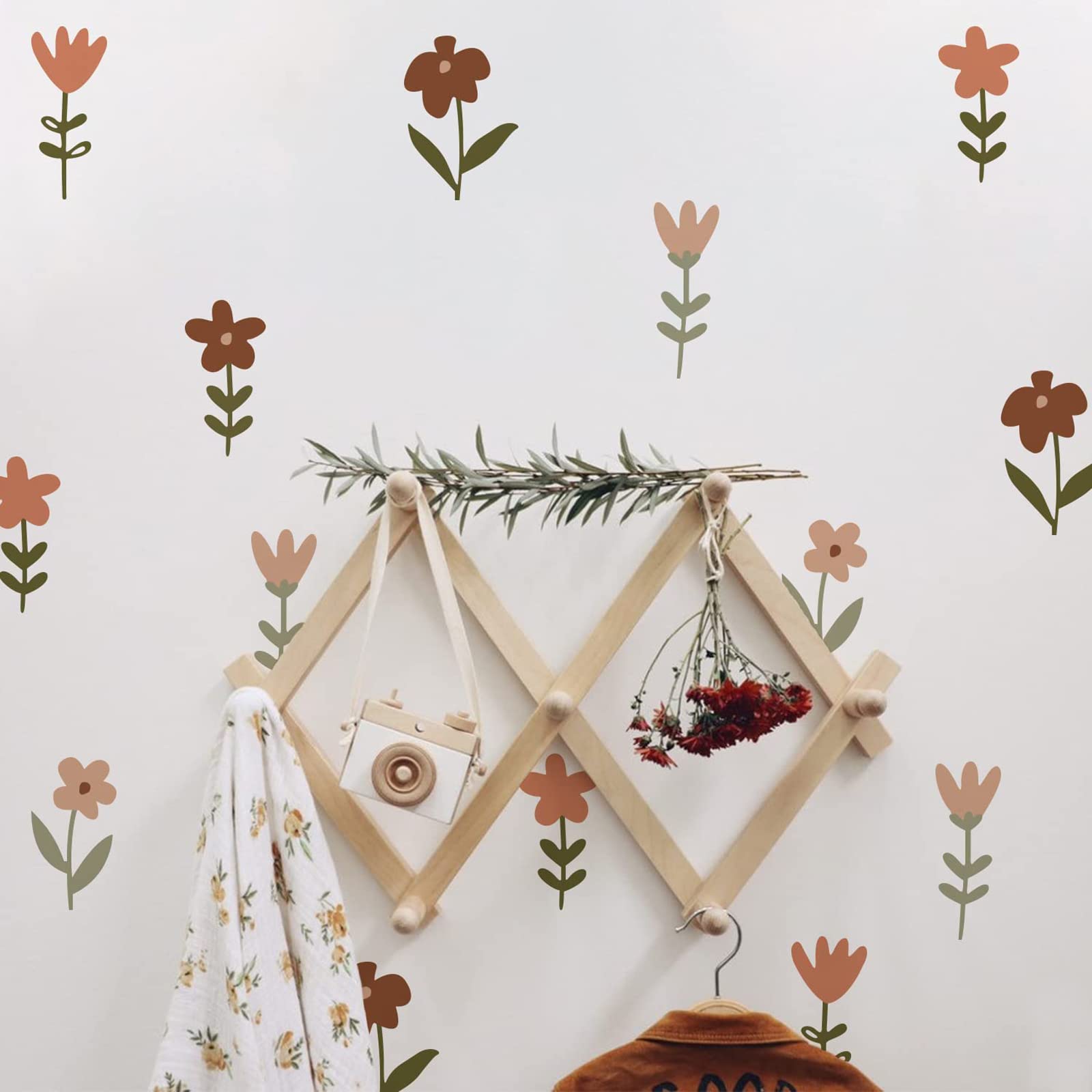Snapklik.com : Boho Flowers Wall Stickers, Creative Peel And Stick ...